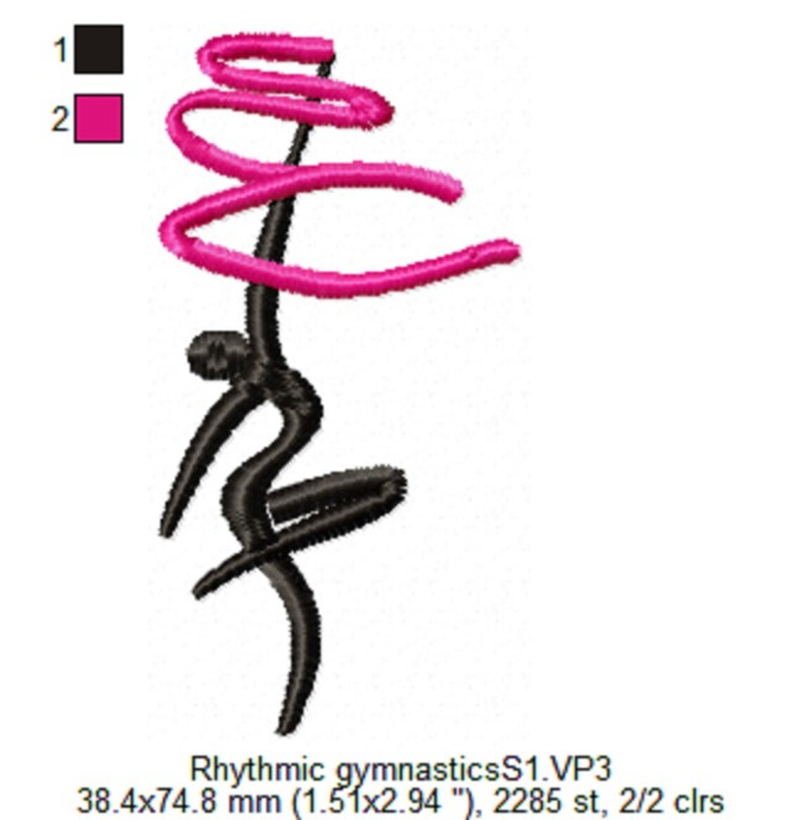 Rhythmic Gymnastics With Ribbon Machine Embroidery Design 5 Sizes - Etsy