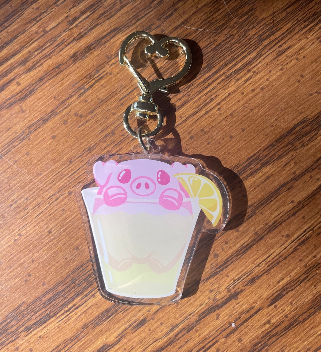 Pig Lemonade Keychain - Etsy