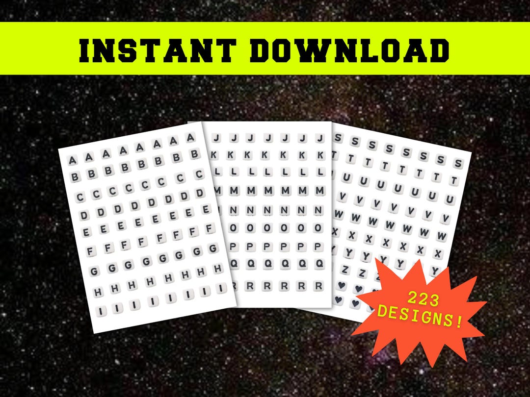 DIGITAL DOWNLOAD Printable Sticker Sheet, Friendship Bead Stickers, Y2k ...