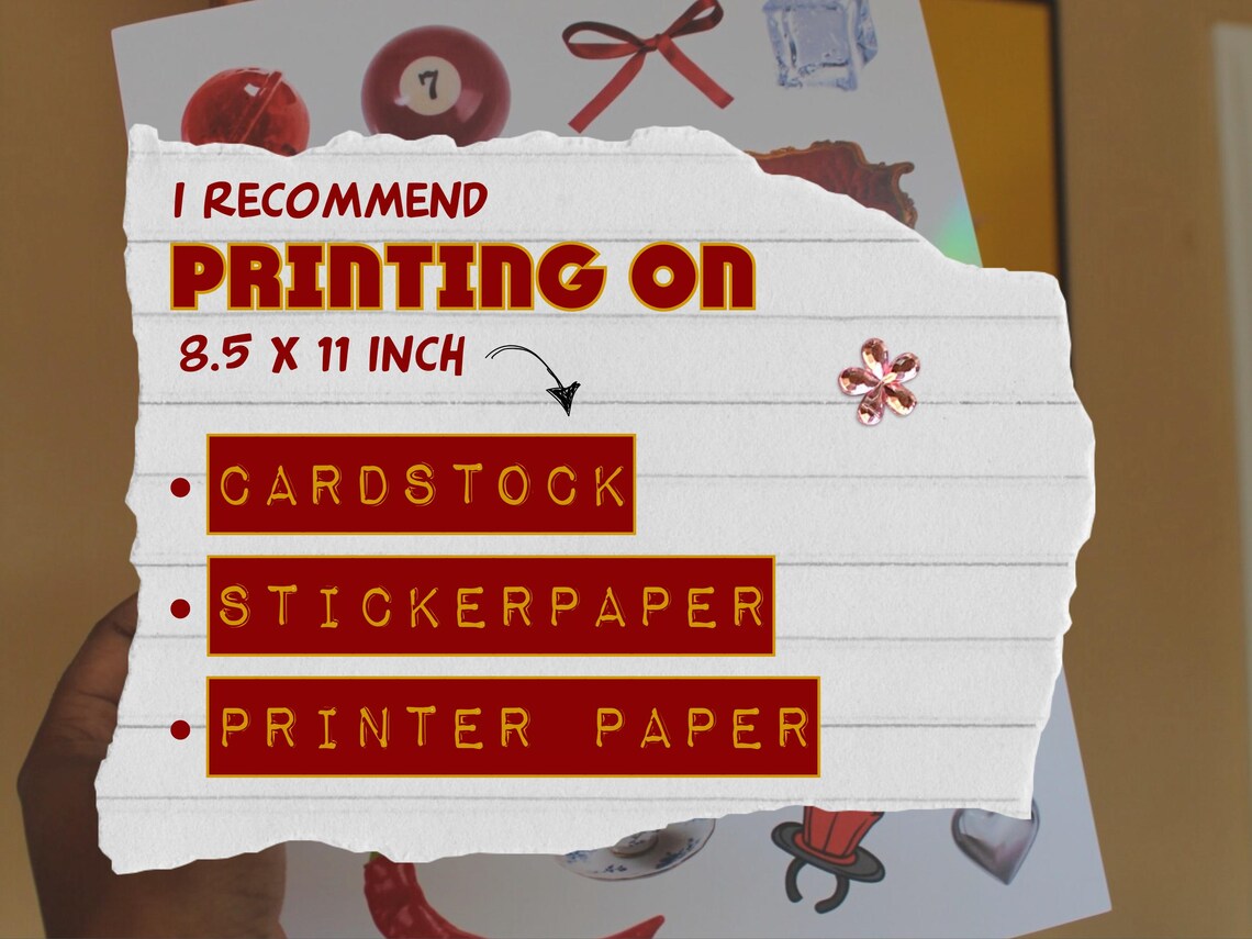 DIGITAL DOWNLOAD Printable Sticker Sheet, Pintable Ephemera - Etsy