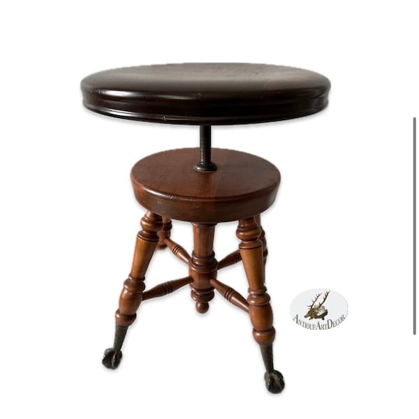 Antique Piano Stool - Etsy