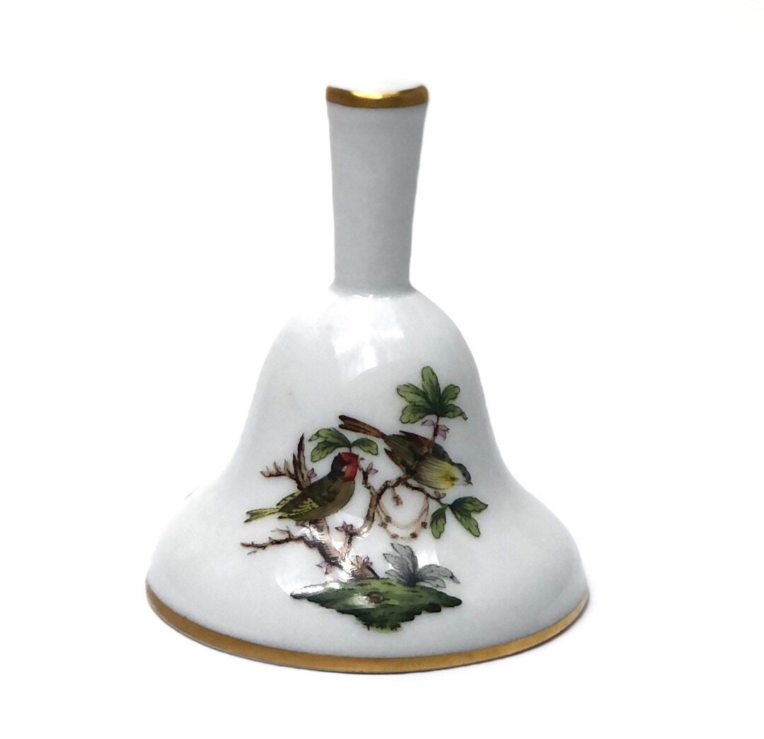 Ceramic Bell Figurine Butterfly Vintage Herend Porcelain Cute Mini Bell ...