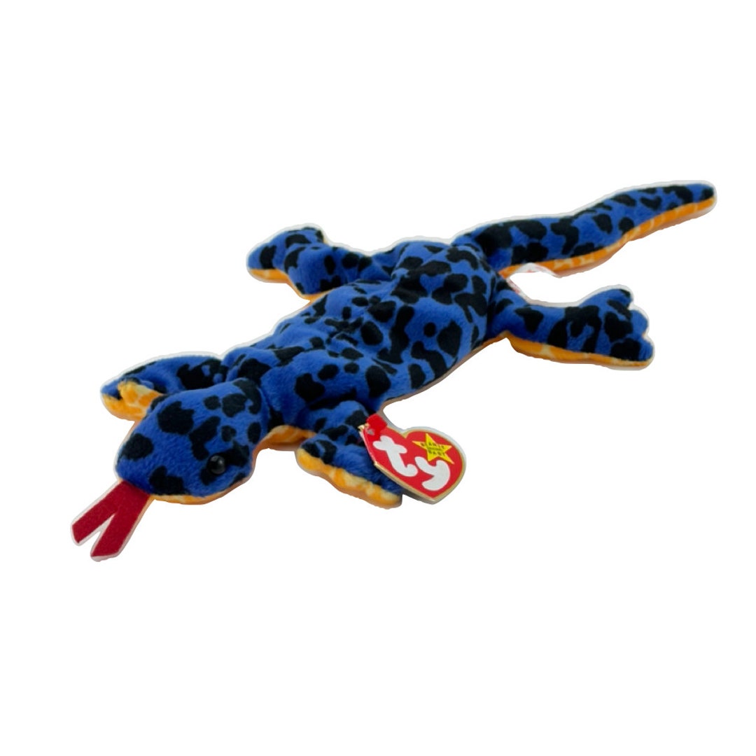 Vintage Lizzy Beanie Baby Blue Lizard 1995 Ty Stuffed Animal Retired ...