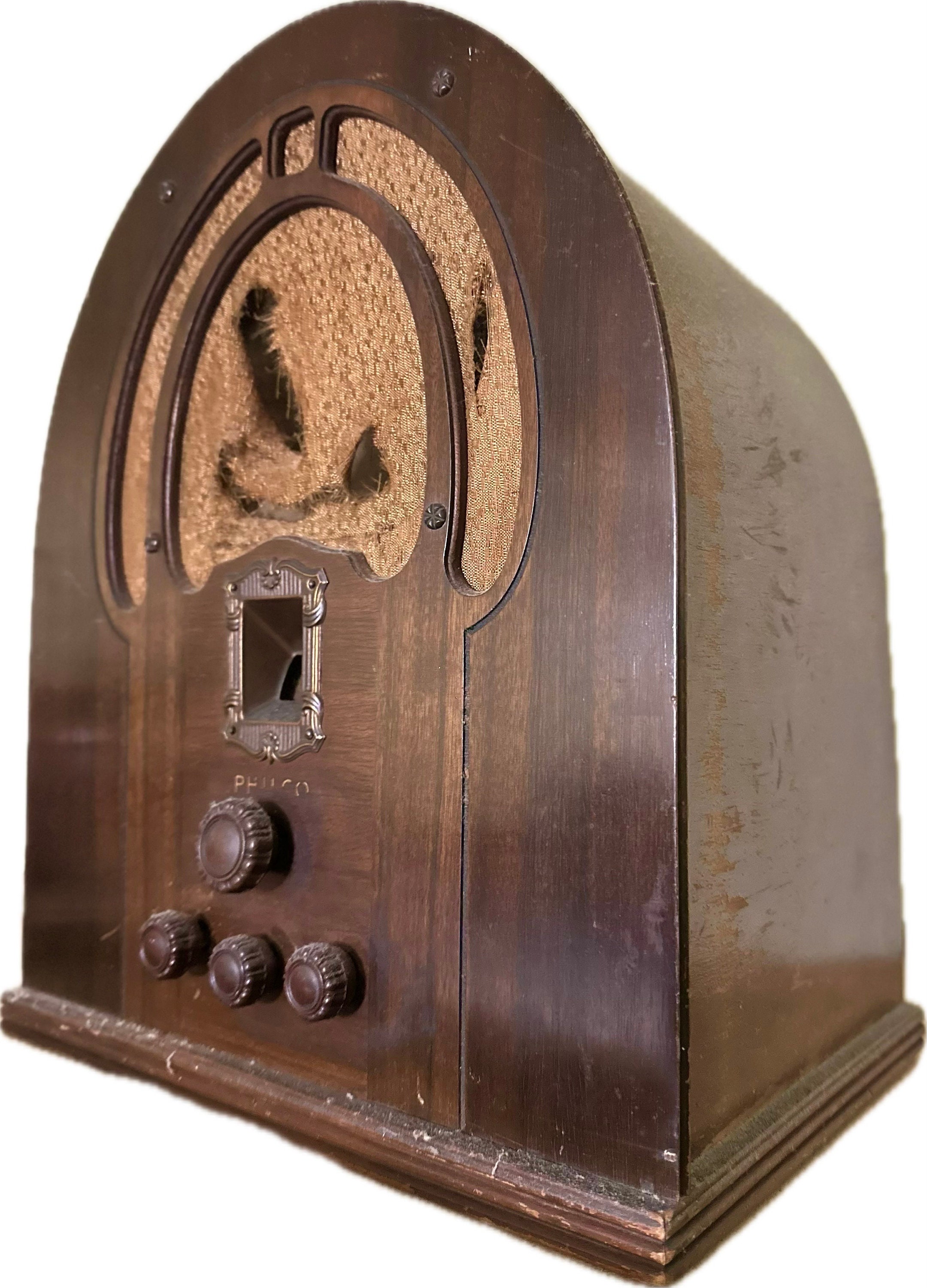 Antique Wooden Radio Philco Cathedral Style Original Item Vintage Brown ...
