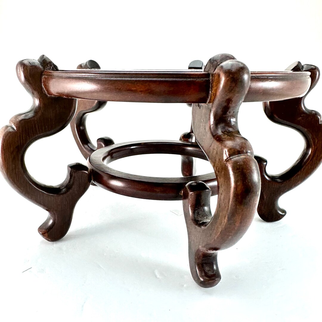 Floor Vase Stand Wooden Vintage Ceramic Vase Display Flower Pot Holder ...