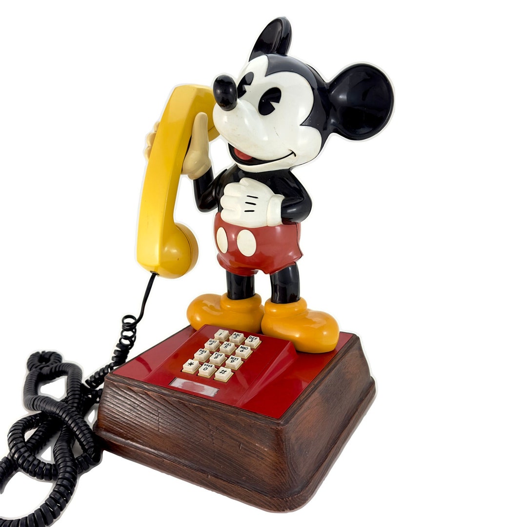 Vintage Christmas Gifts Mikey Mouse Telephone Red Touchtone Rare Walt ...