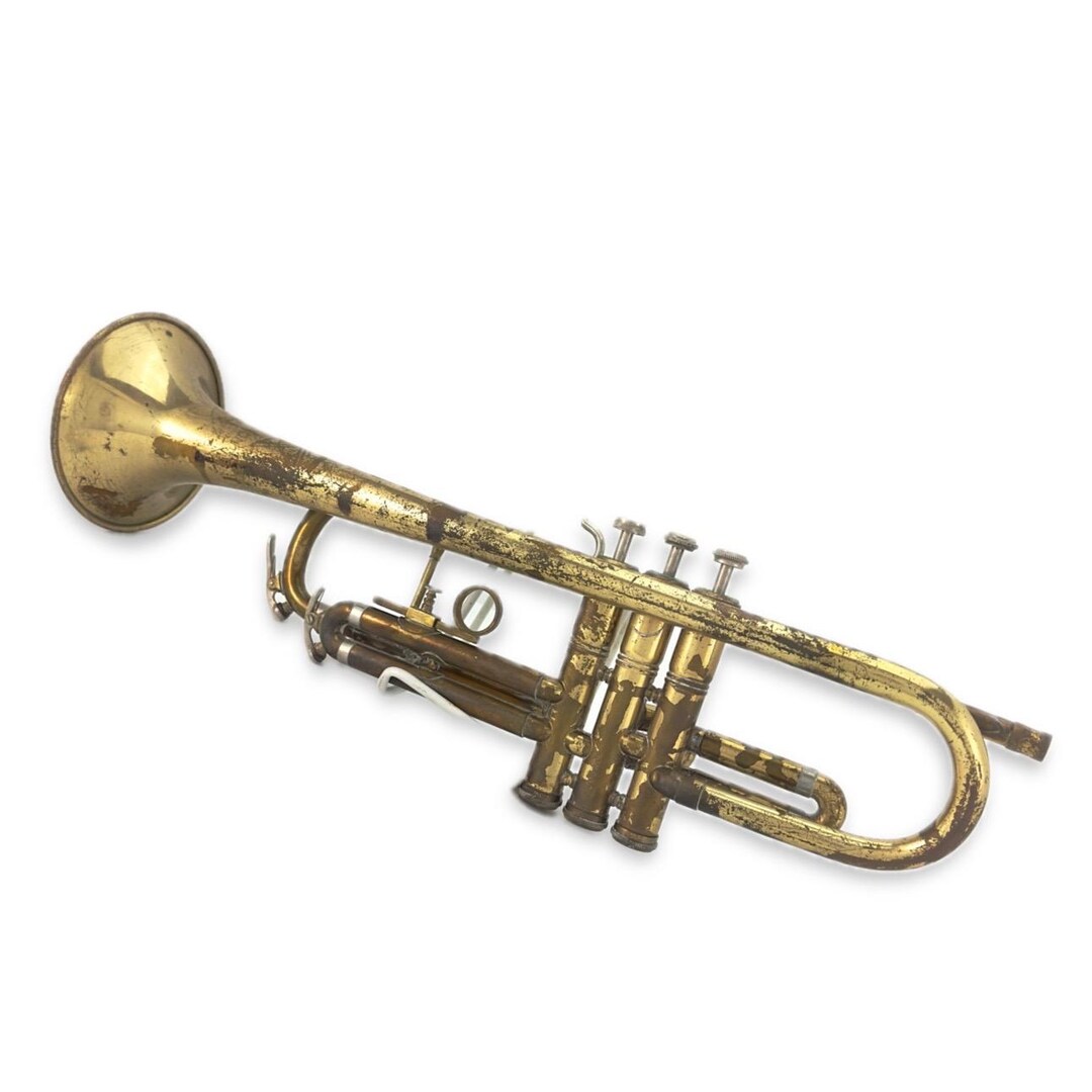 Vintage King Trumpet With Leather Case: Emici Yon Engraved Brass - Etsy