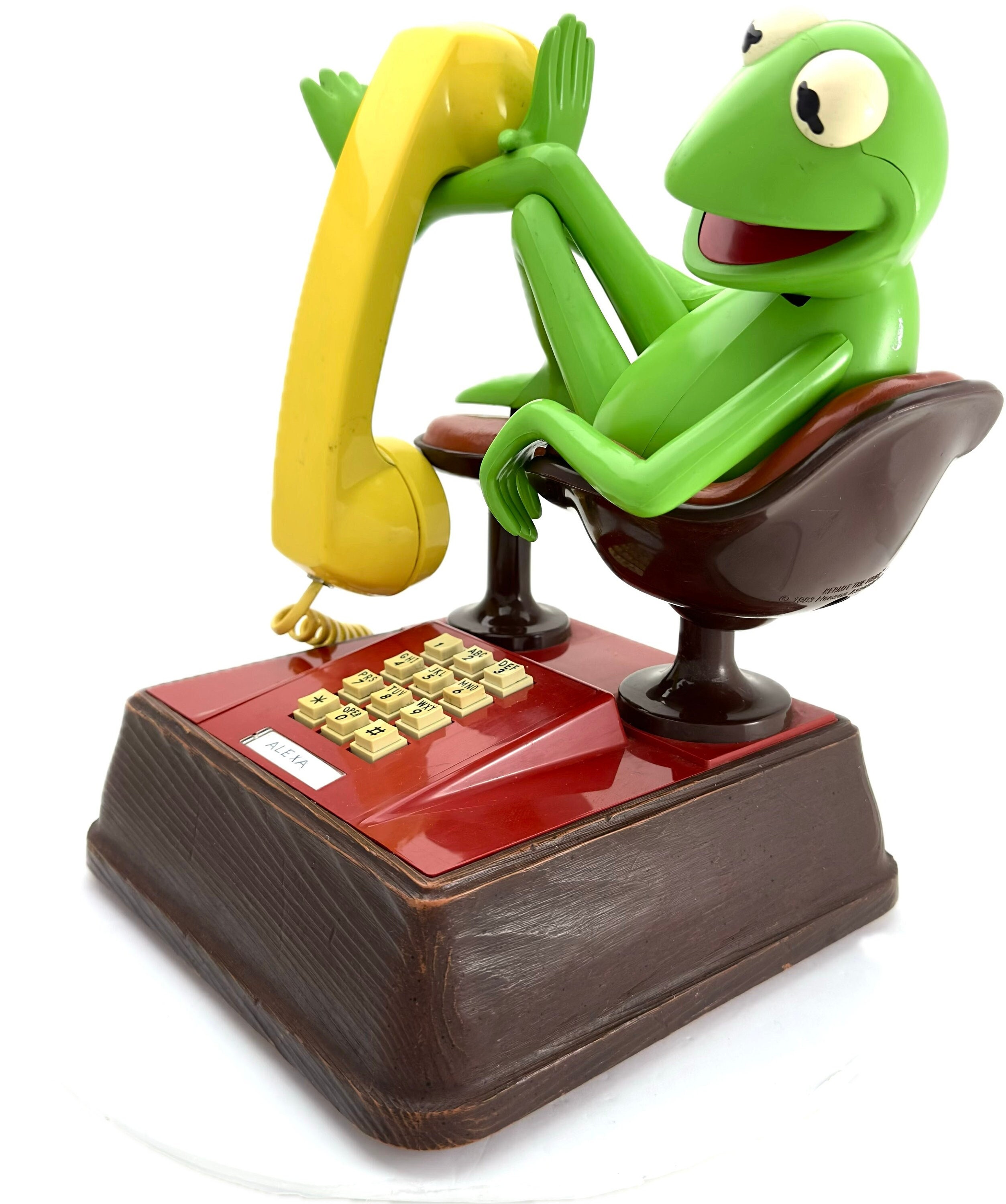 Vintage Kermit the Frog Telephone 1983 Red Touchtone Yellow Handle Rare ...