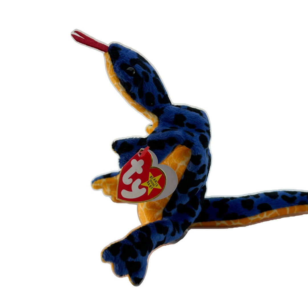 Vintage Lizzy Beanie Baby Blue Lizard, 1995 Ty Stuffed Animal, Retired ...