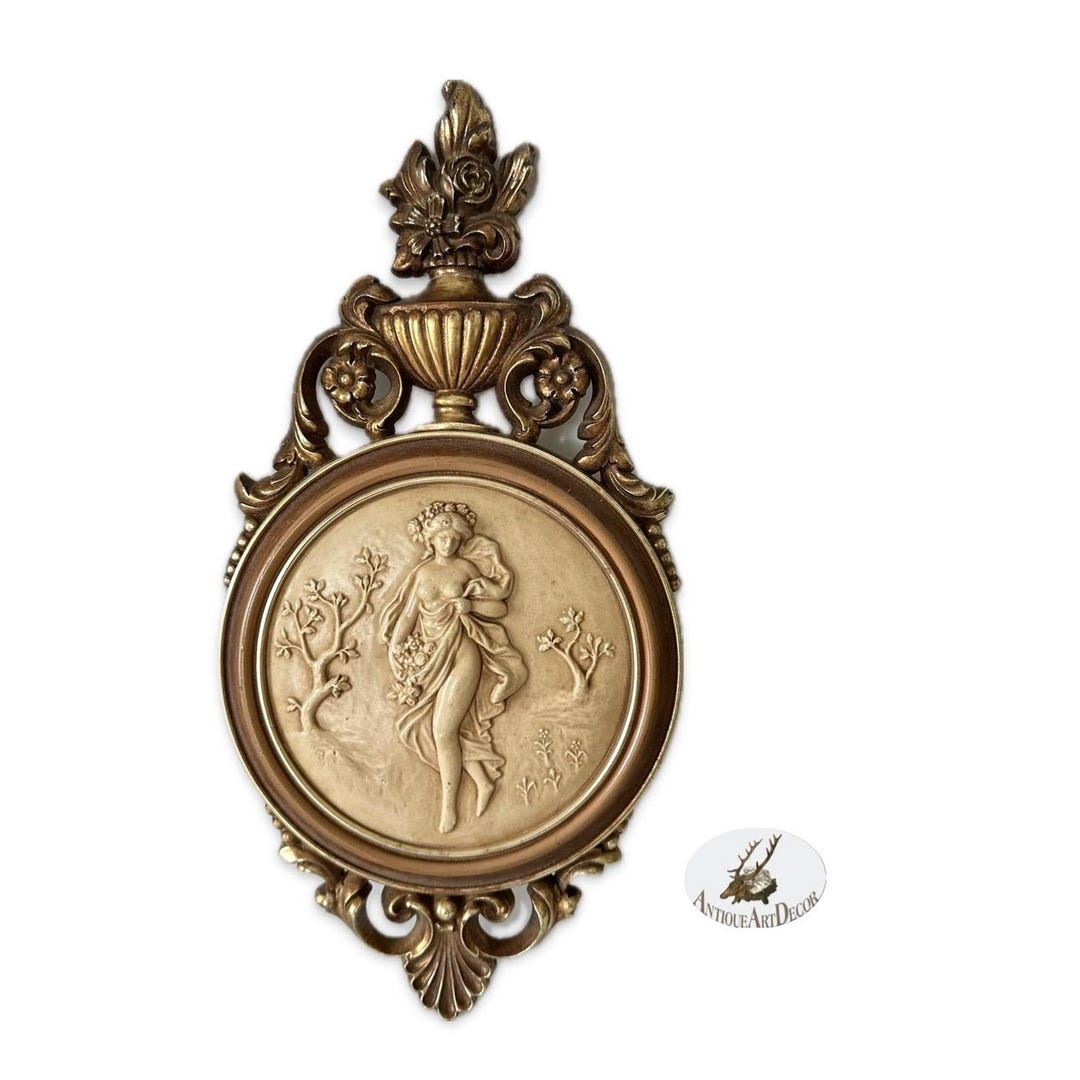 Victorian Wall Art Garden of Eden Gold Gilded Wood With Eve Rustic ...