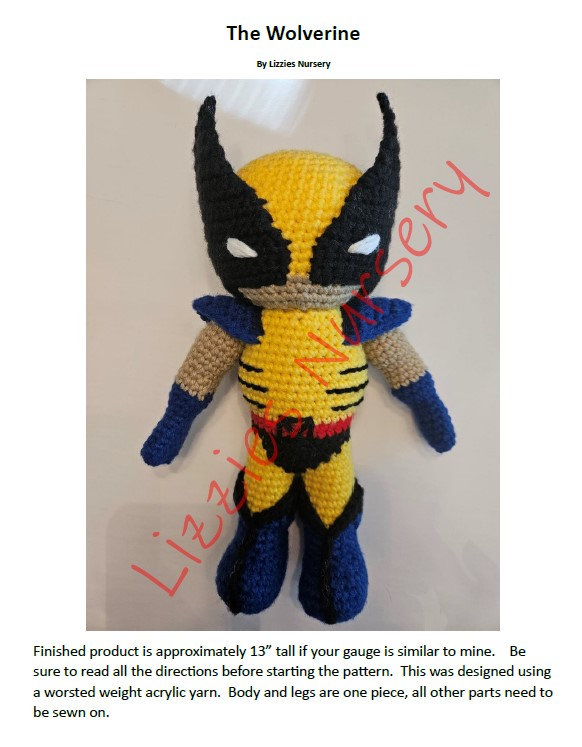 Crochet Wolverine PDF Pattern - Etsy