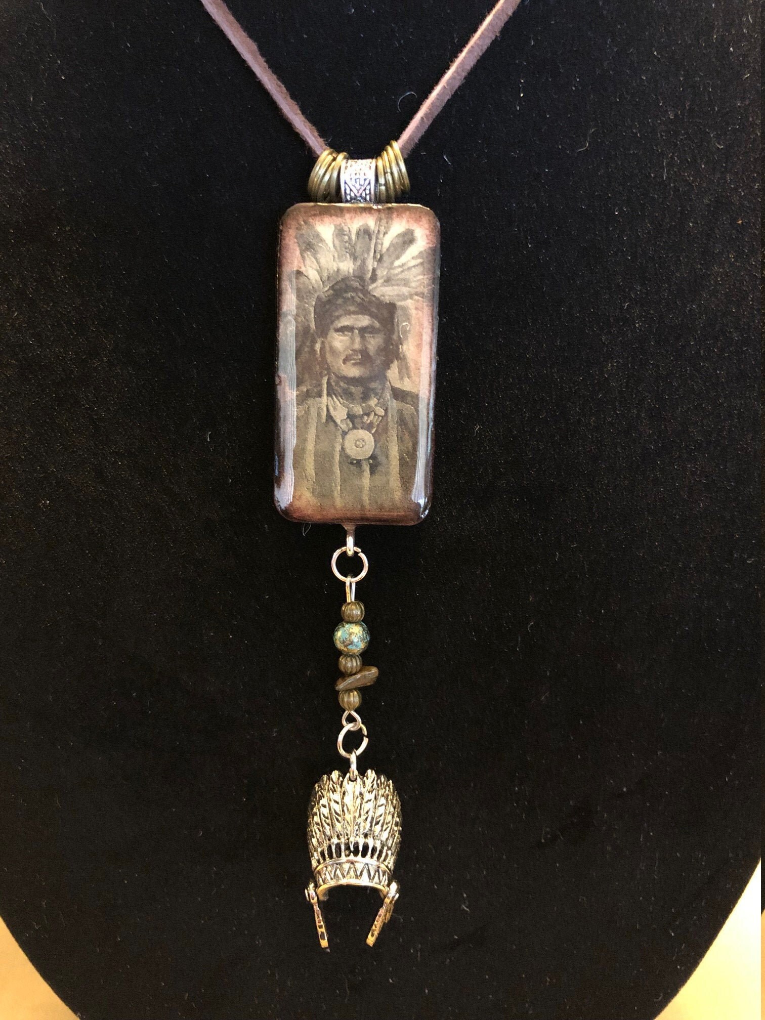 Indian Chief Necklace Native Pendant - Etsy
