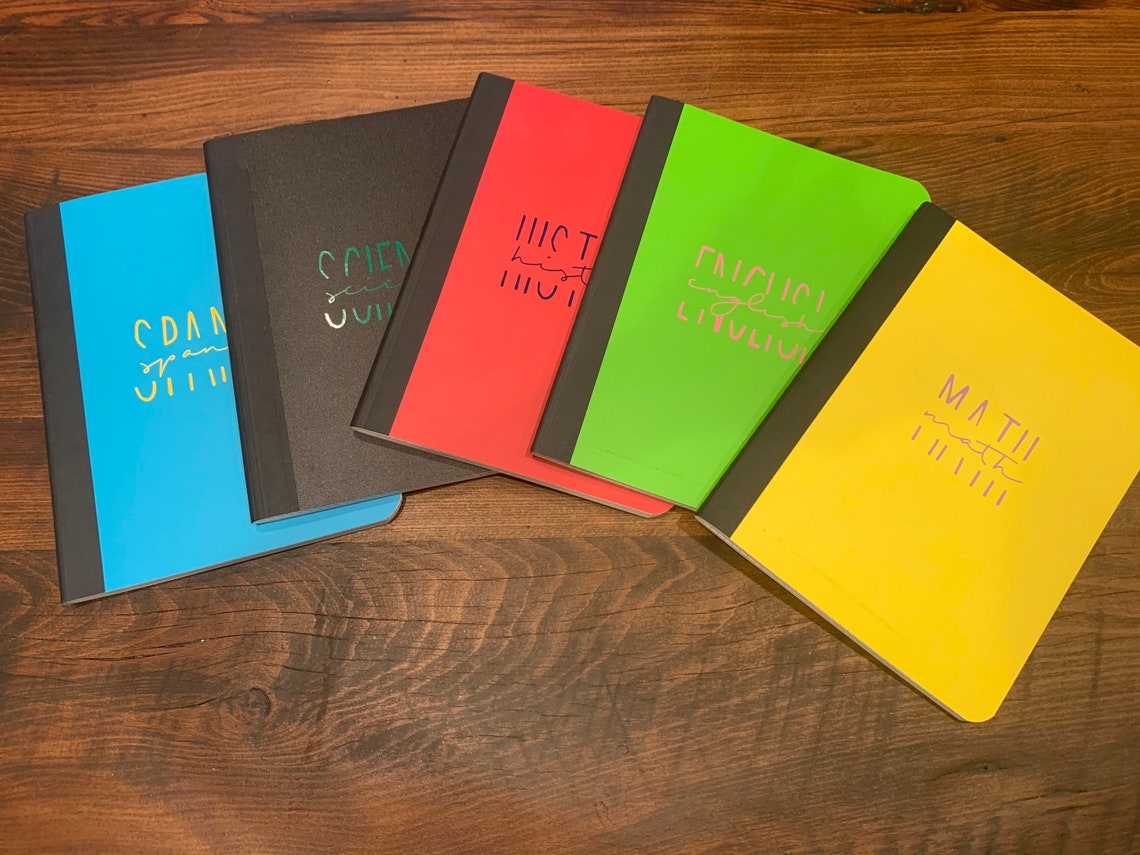 School Subject Notebook With Decal Back to School Notebook Journal - Etsy