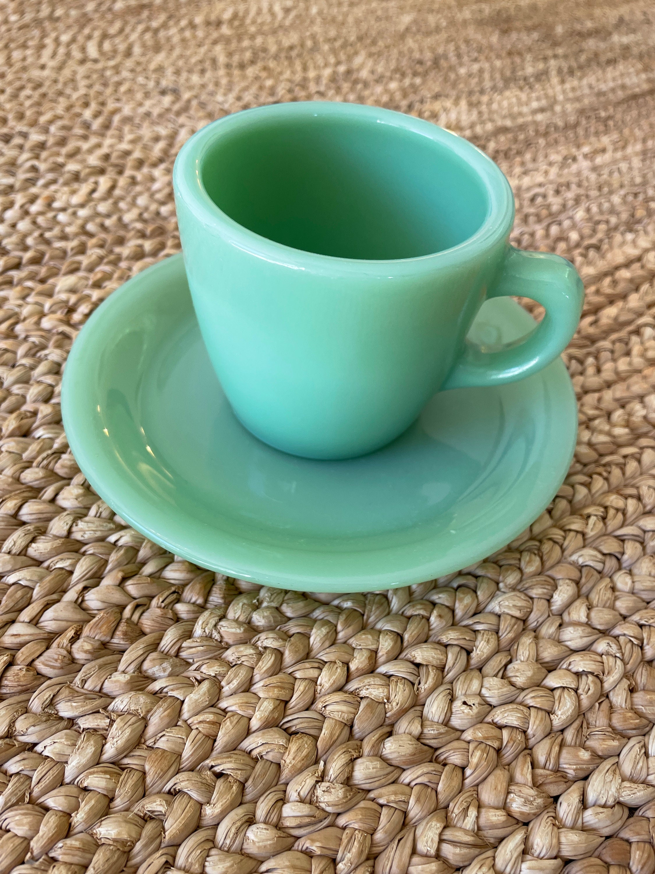 Vintage Jadeite Teacup and Saucer Original Vintage Jadite - Etsy