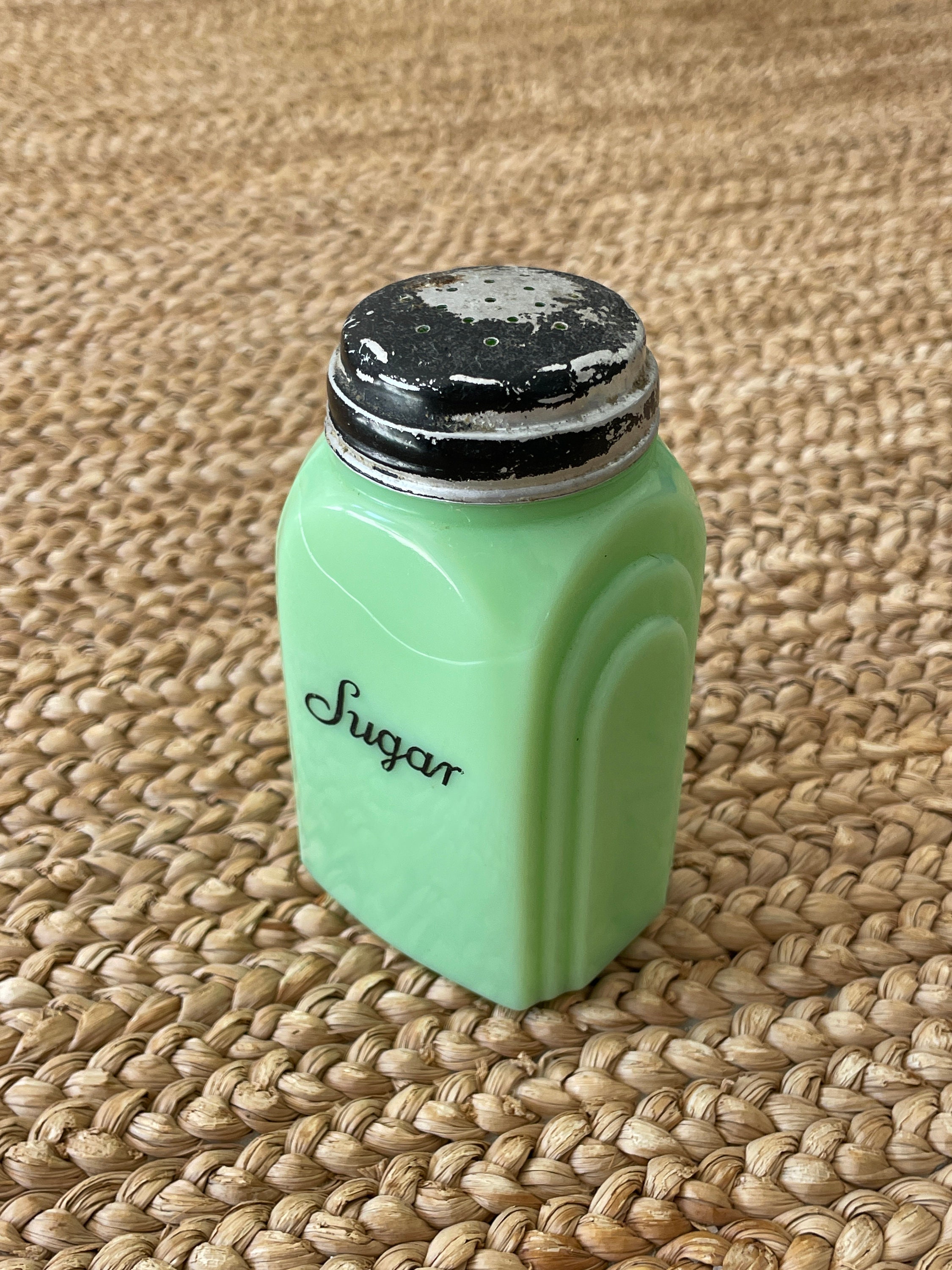 Original Vintage Jadeite Sugar Shaker Mckee Roman Arches Hard to Find ...