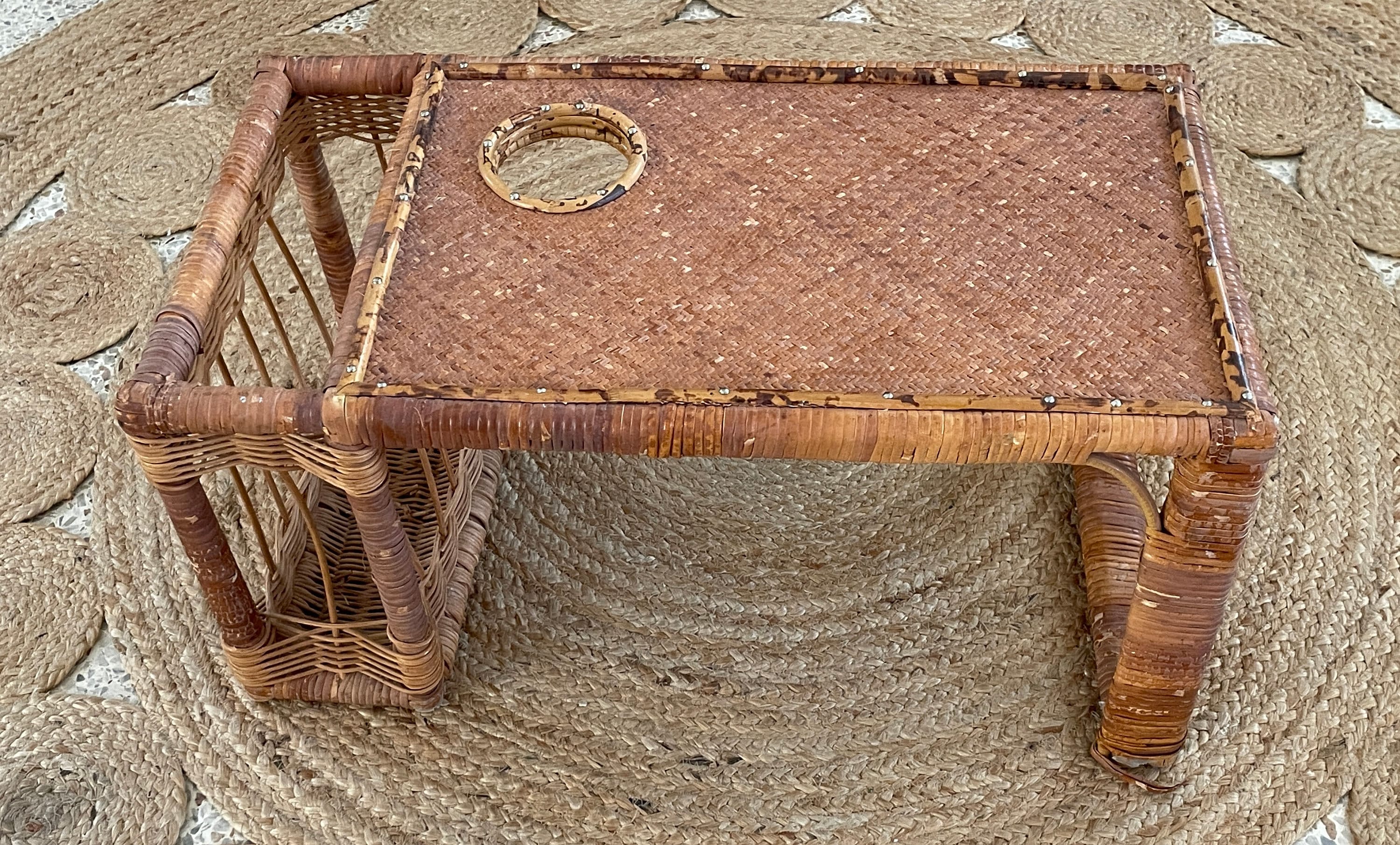 Wicker Rattan Breakfast Tray Breakfast in Bed Wicker Tray With Cup ...