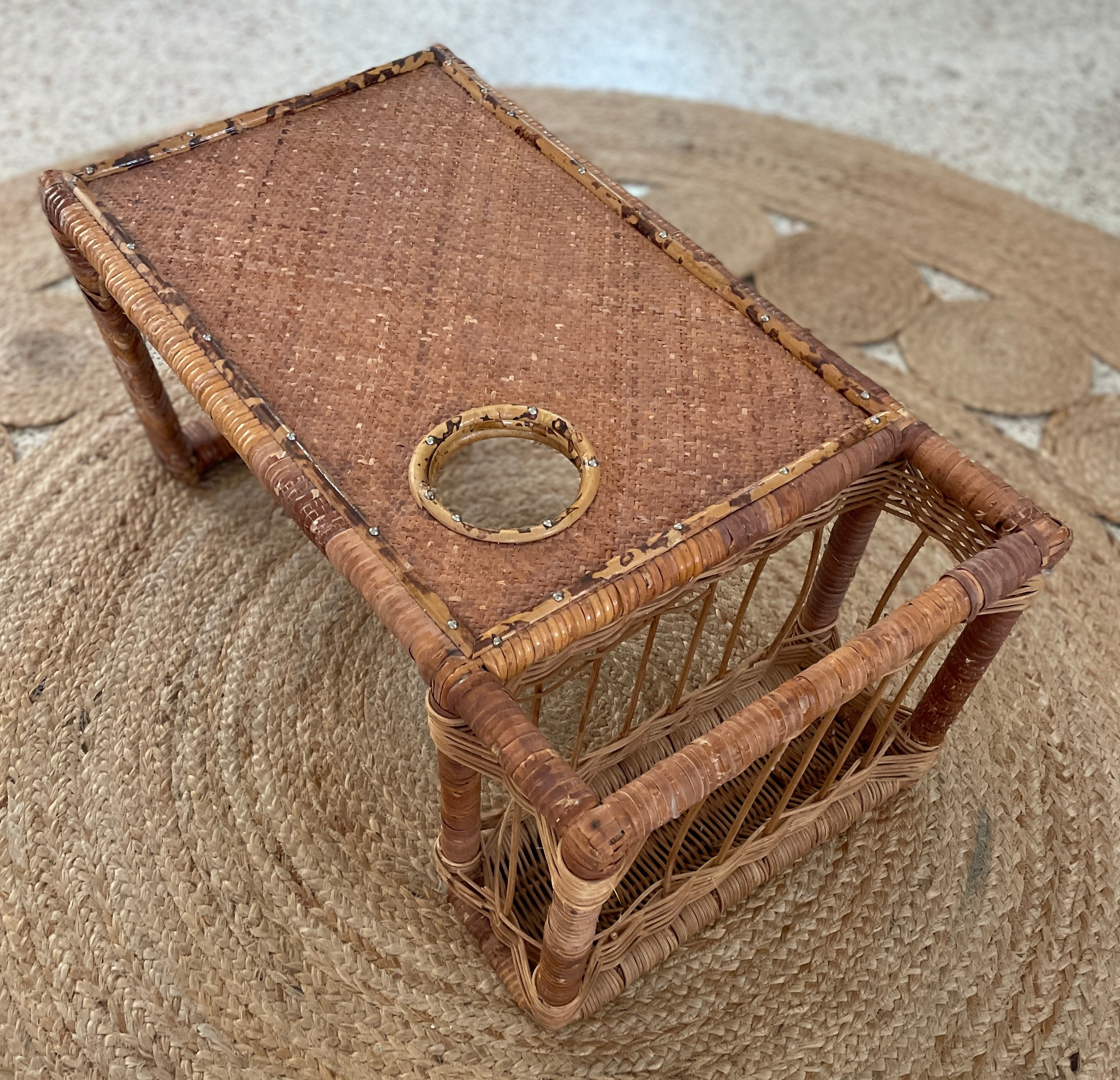 Wicker Rattan Breakfast Tray Breakfast in Bed Wicker Tray With Cup ...