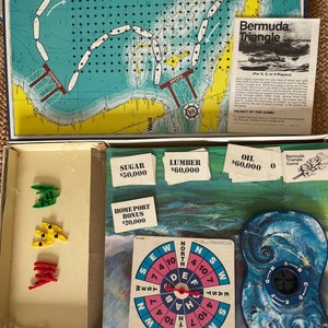 Vintage BERMUDA TRIANGLE Board Game 1975 Milton Bradley - Missing Blue ...