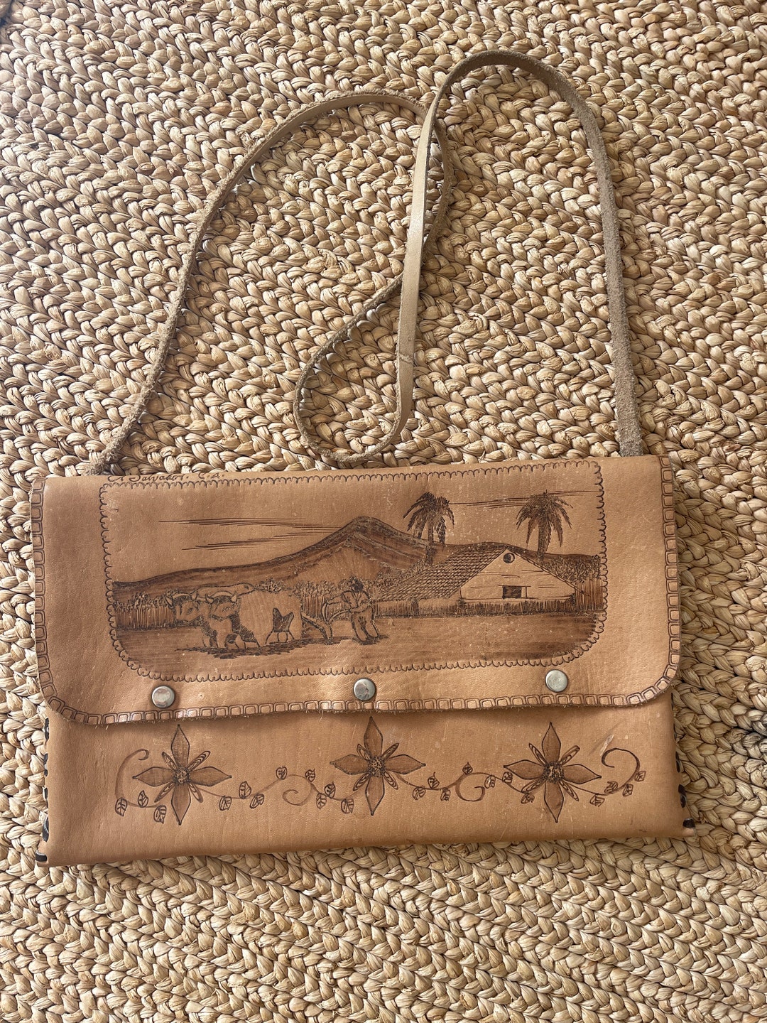 1970s Hand Tooled Leather El Salvador Handmade Purse Vintage - Etsy