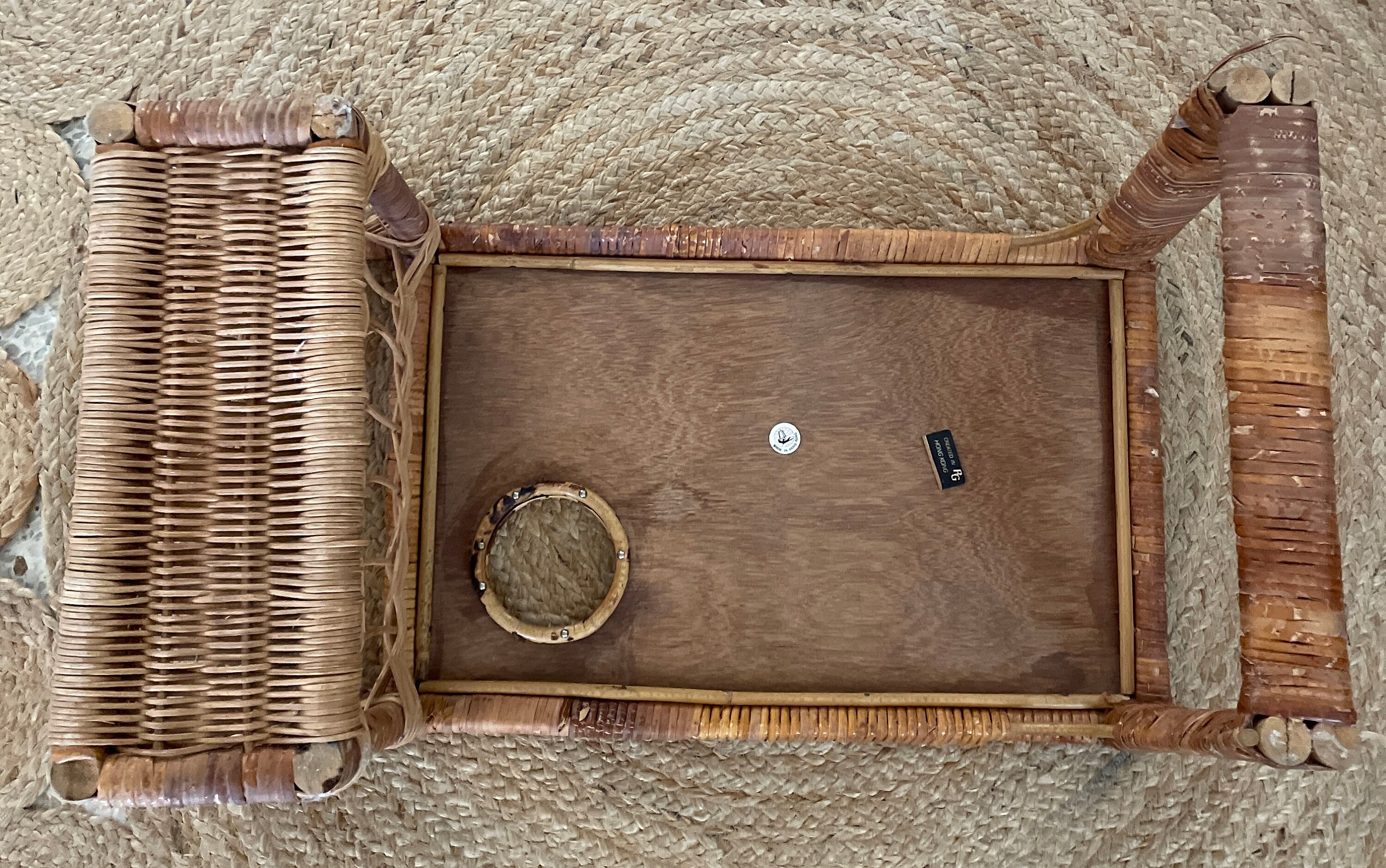 Wicker Rattan Breakfast Tray Breakfast in Bed Wicker Tray With Cup ...