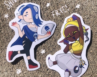 SPLATOON 3 Shiver and Frye Deep Cut Idol Vinyl Stickers Waterproof ...