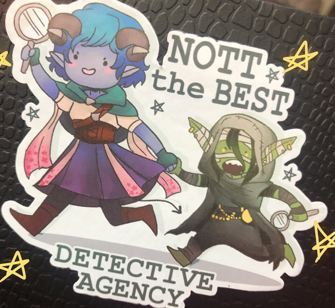 Stickers Nott the Best Detective Agency updated size | Etsy