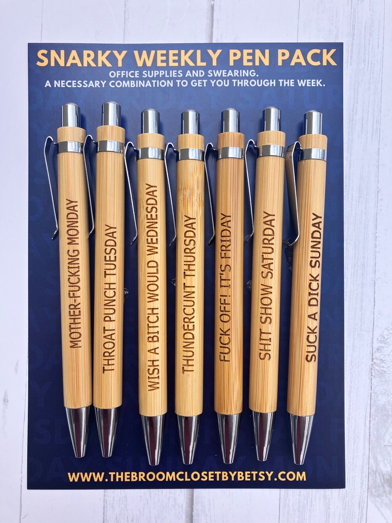 Snarky Daily Pen Set, Christmas Gift, White Elephant Gift, Funny and ...