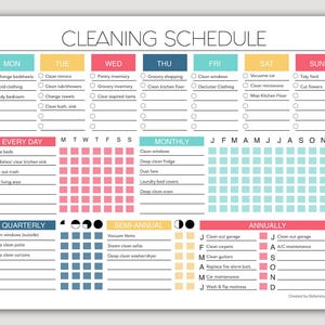 EDITABLE Cleaning Planner, Cleaning Checklist, Schedule, ADHD Cleaning ...