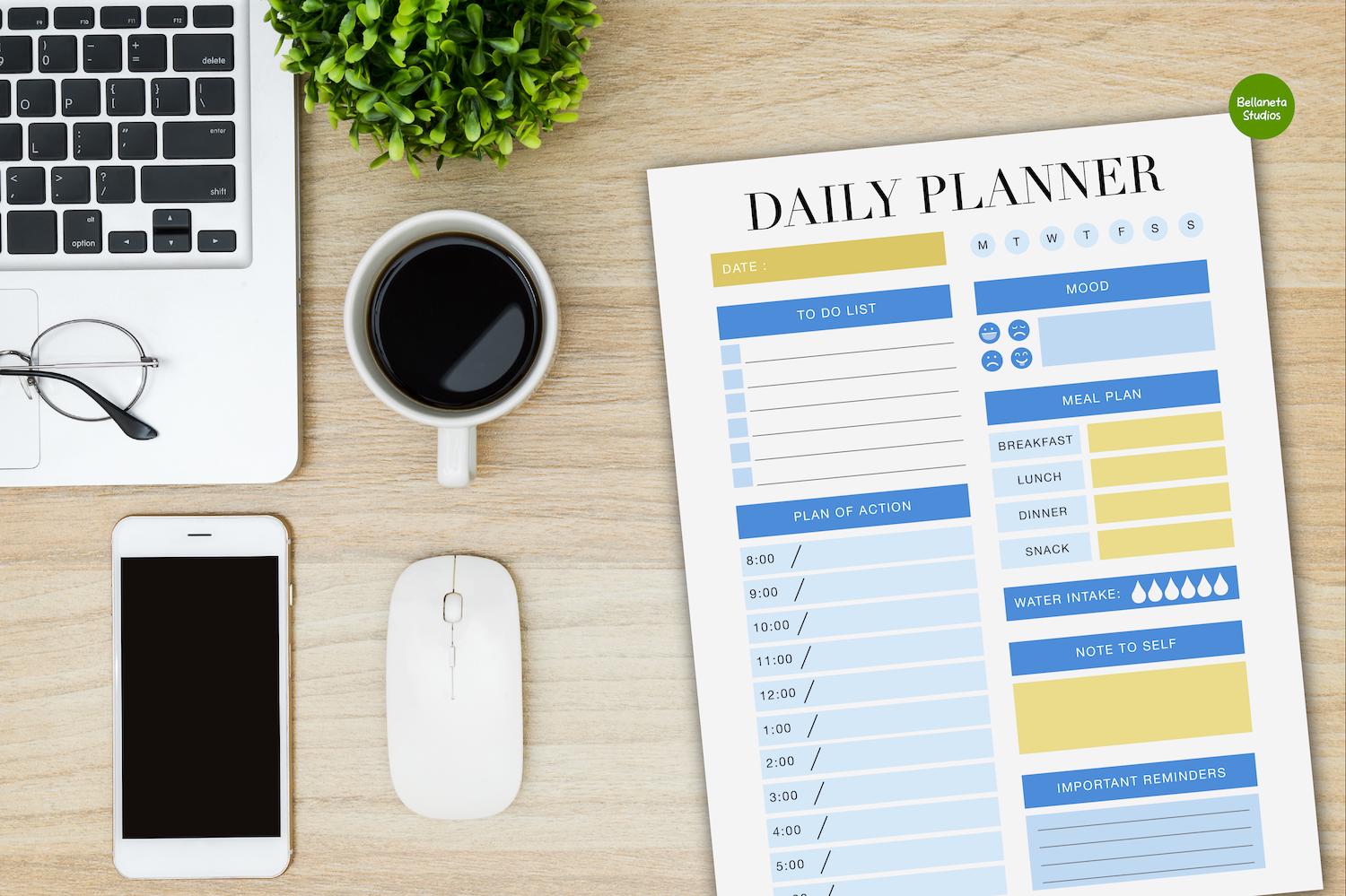 Daily Planner, Printable Daily Planner, Work From Home Planner ...