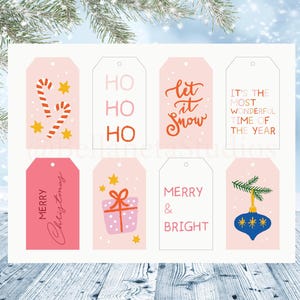 Christmas Pink Printable Gift Tags for Presents, Merry Christmas ...