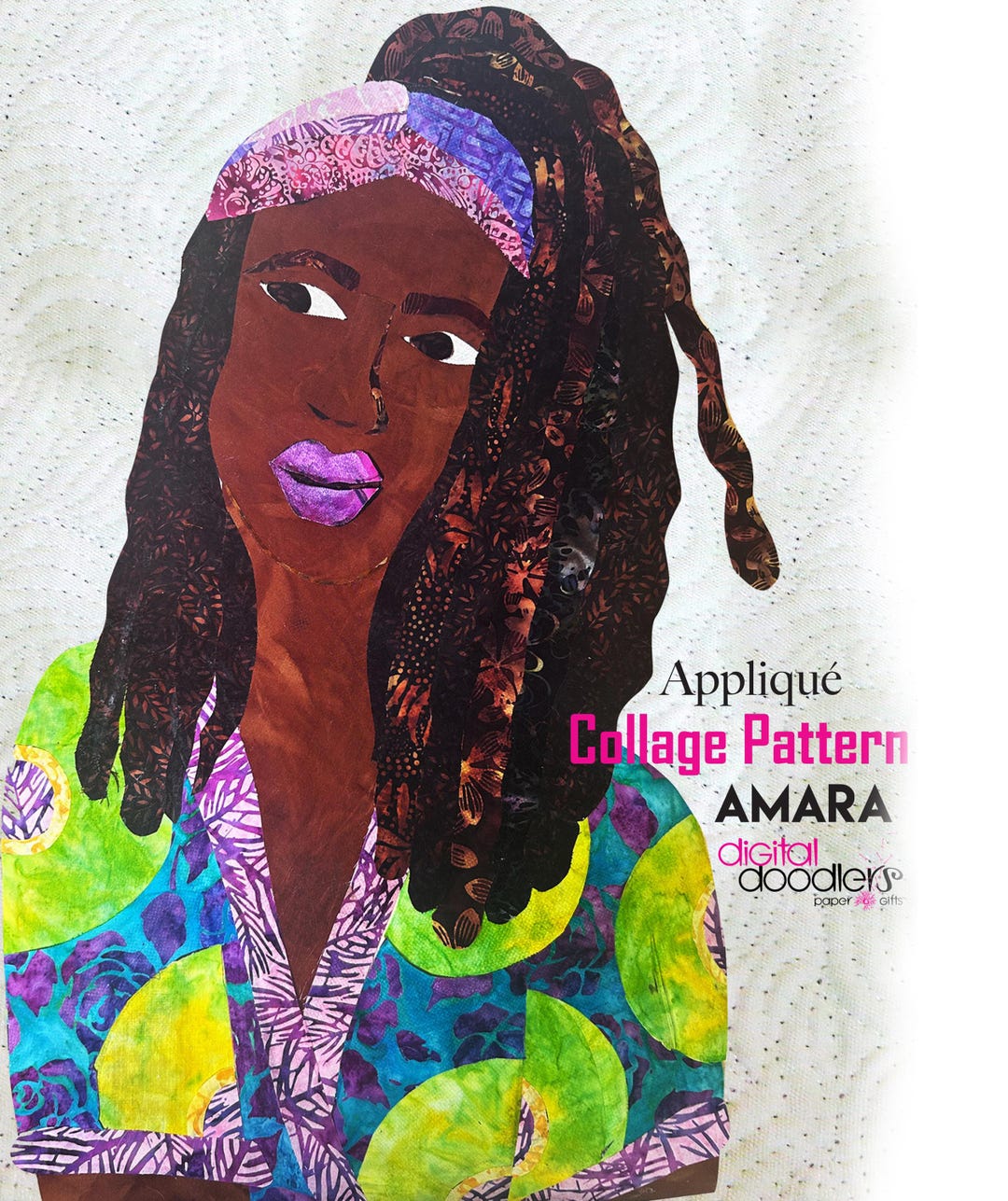 Beginner Friendly Fabric Appliqué Pattern, Patchwork Fabric Collage ...