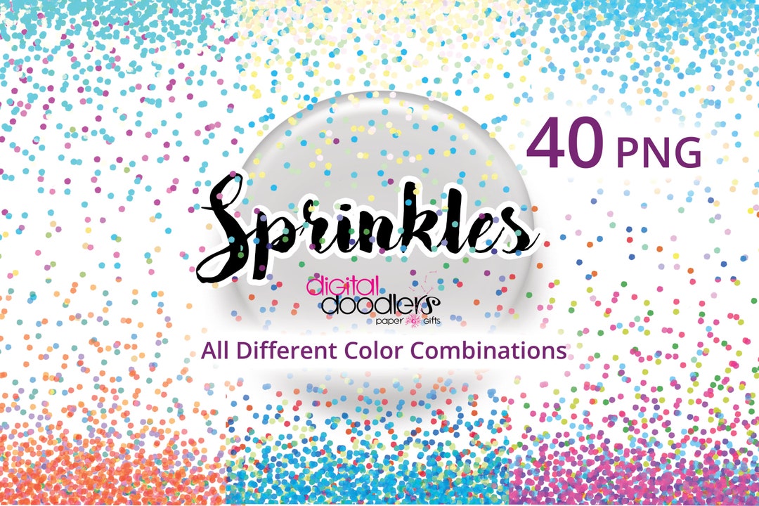 Multi Sprinkled Confetti Borders, Multi-colored Party Borders, Overlay ...