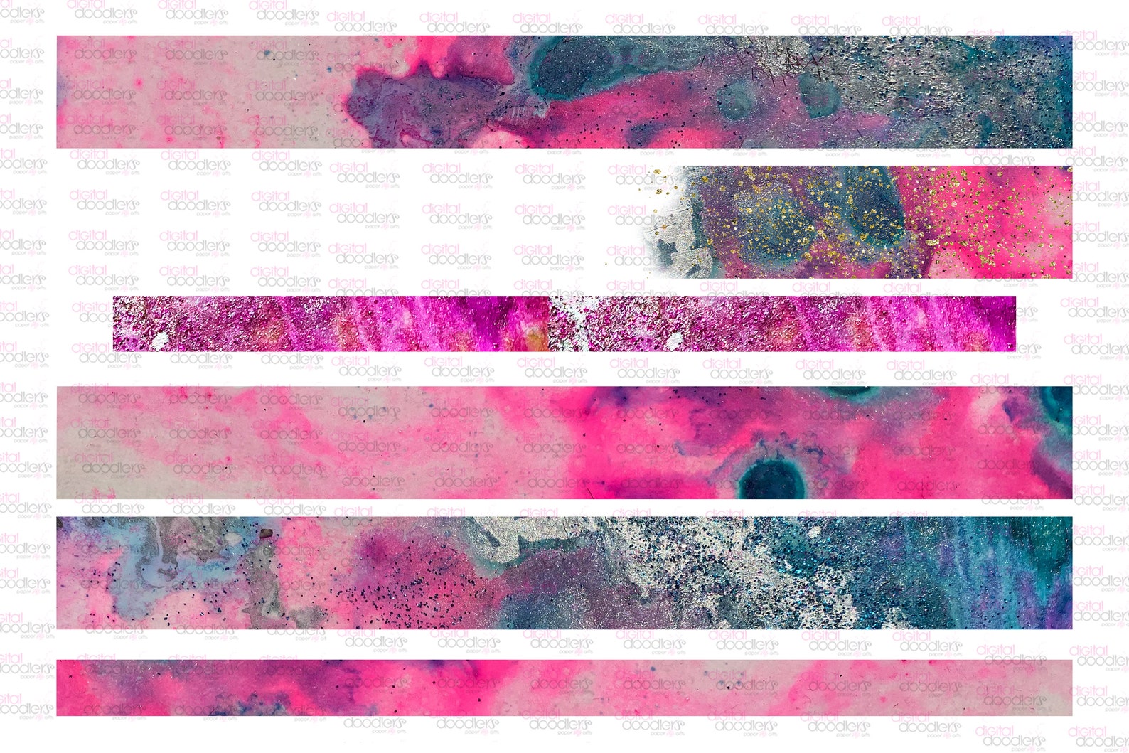 Painted Borders Border Clipart Digital Washi Tape | Etsy