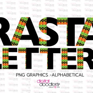 Reggae Rasta Letter Clipart, Kente Inspired Sublimation, Image Transfer ...