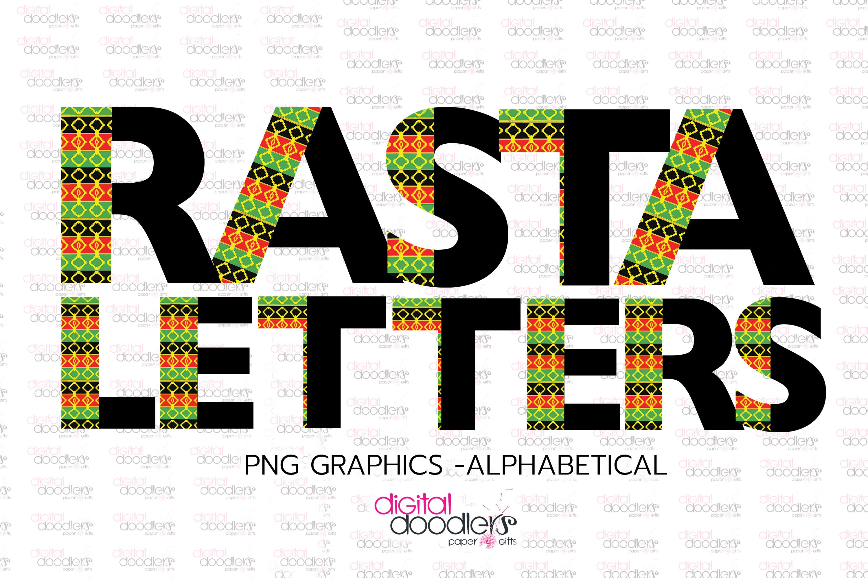 Reggae Rasta Letter Clipart Kente Inspired Sublimation Image - Etsy