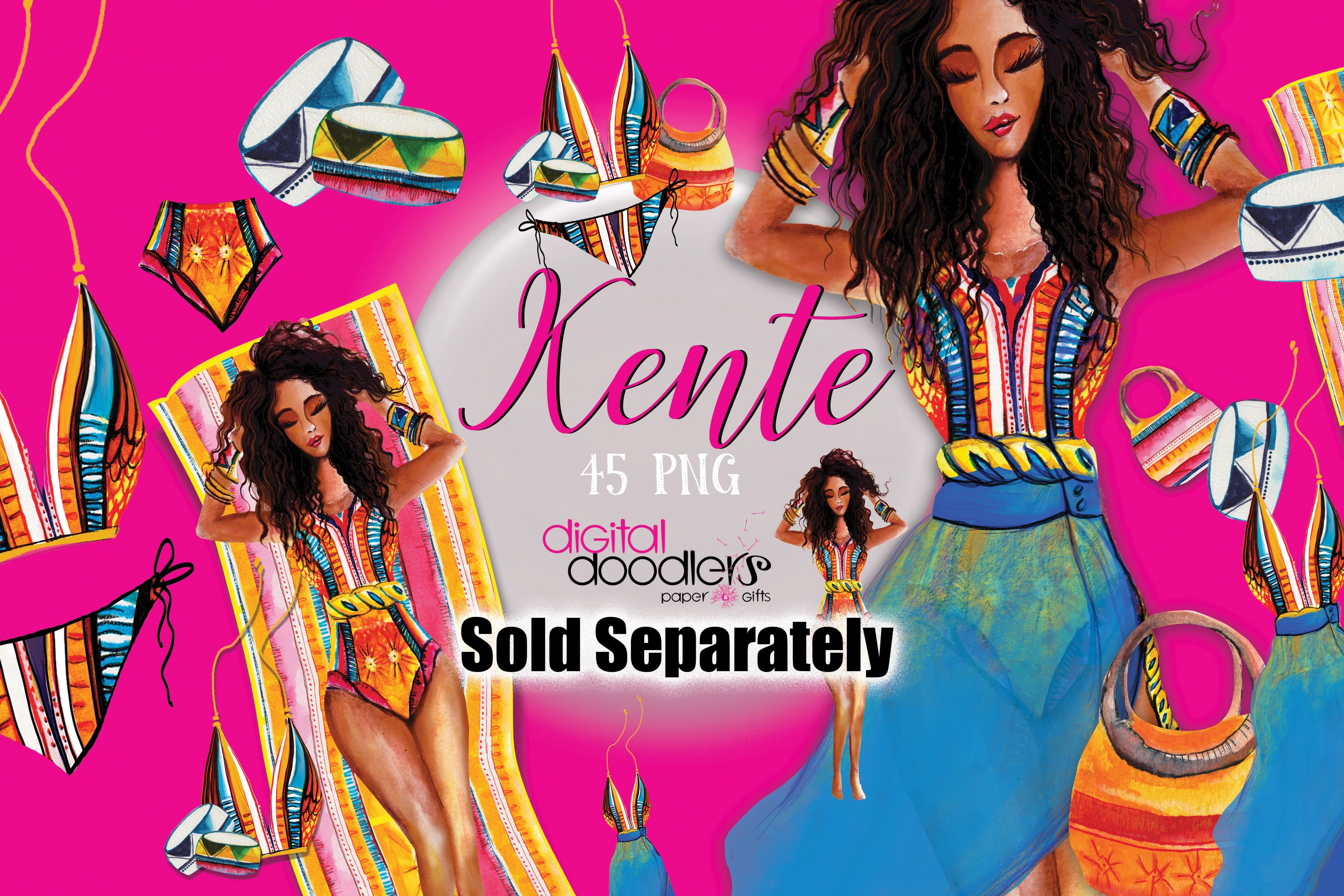 Kente Patterns Digital Paper Hand Painted Watercolor | Etsy