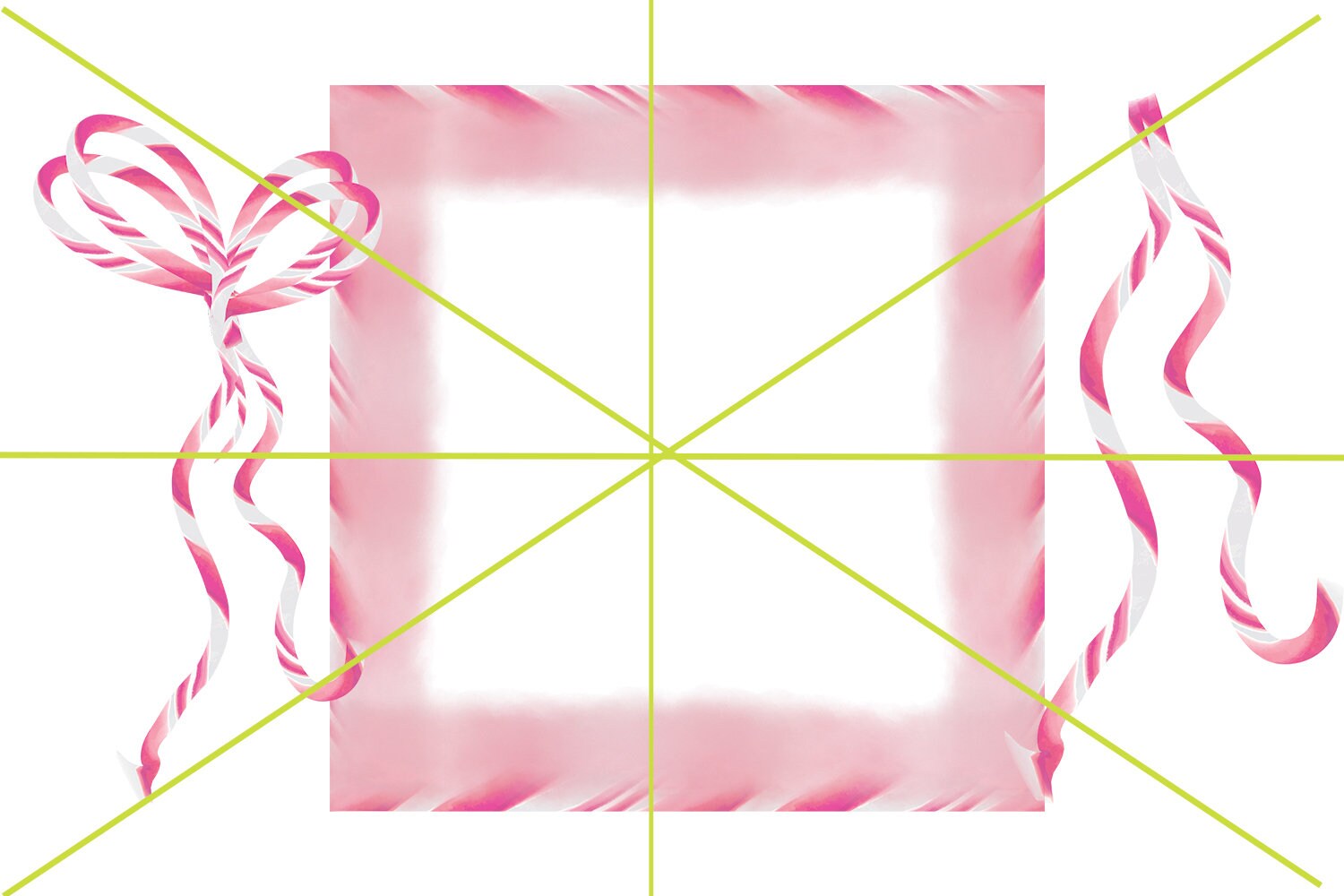 Pink Candy Cane Border Clipart Watercolor Candy Cane Borders | Etsy