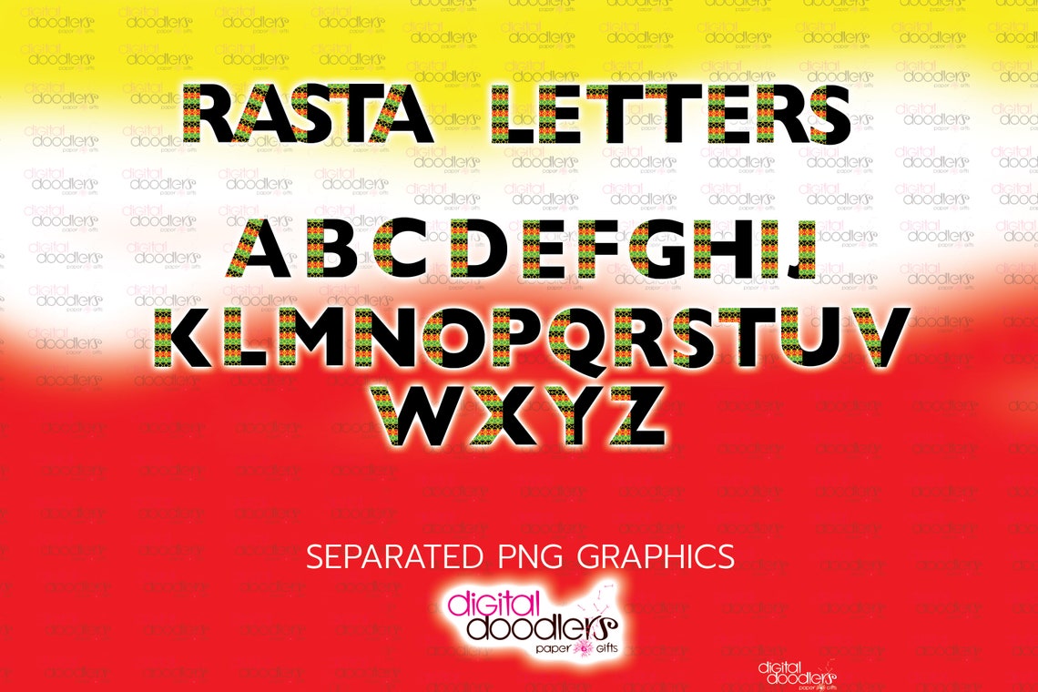 Reggae Rasta Letter Clipart Kente Inspired Sublimation Image | Etsy