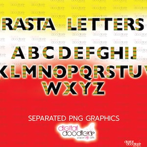 Reggae Rasta Letter Clipart, Kente Inspired Sublimation, Image Transfer ...