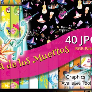 Dia De Los Muertos Digital Paper, Day of the Dead, Halloween Paper, Day ...