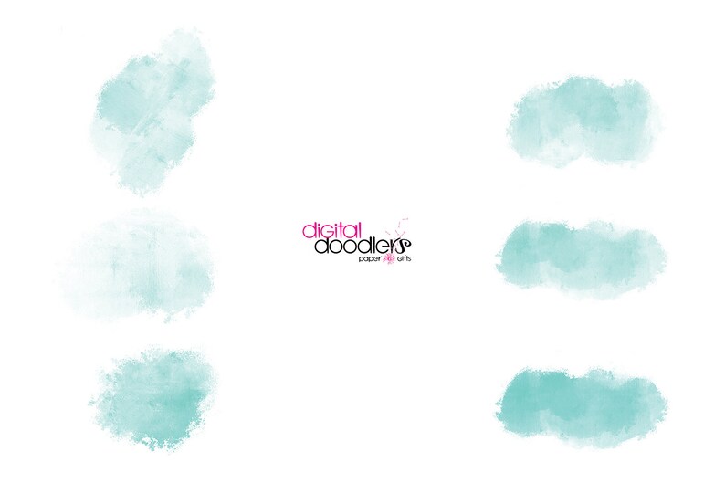 Teal Watercolor Splash PNG Graphics, Photoshop Overlays, Swatches ...