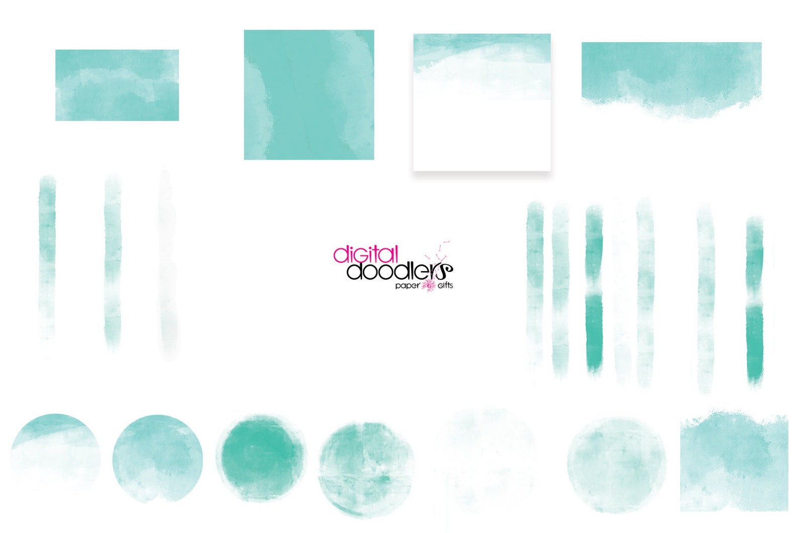 Teal Watercolor Splash PNG Graphics, Photoshop Overlays, Swatches ...