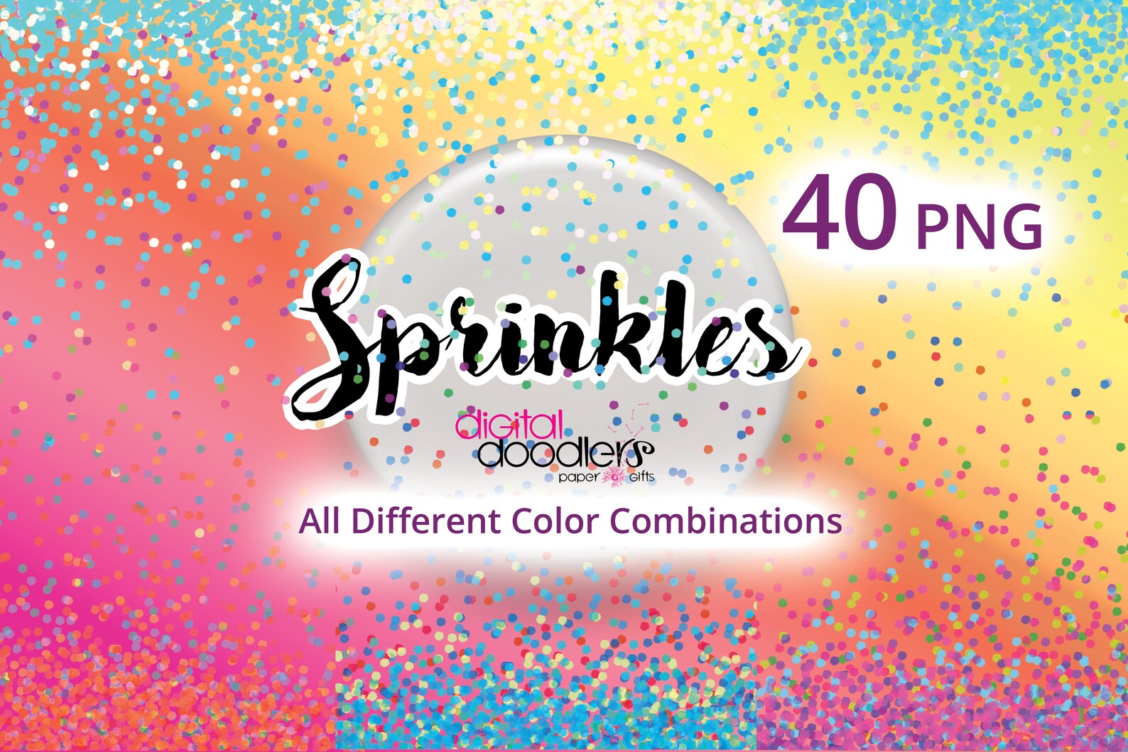 Multi Sprinkled Confetti Borders Multi-colored Party Borders - Etsy
