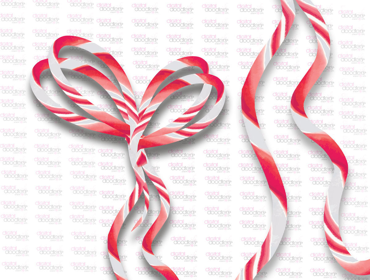 Candy Cane Borders, PNG, Candy Canes, Swirls, Embellishments for ...