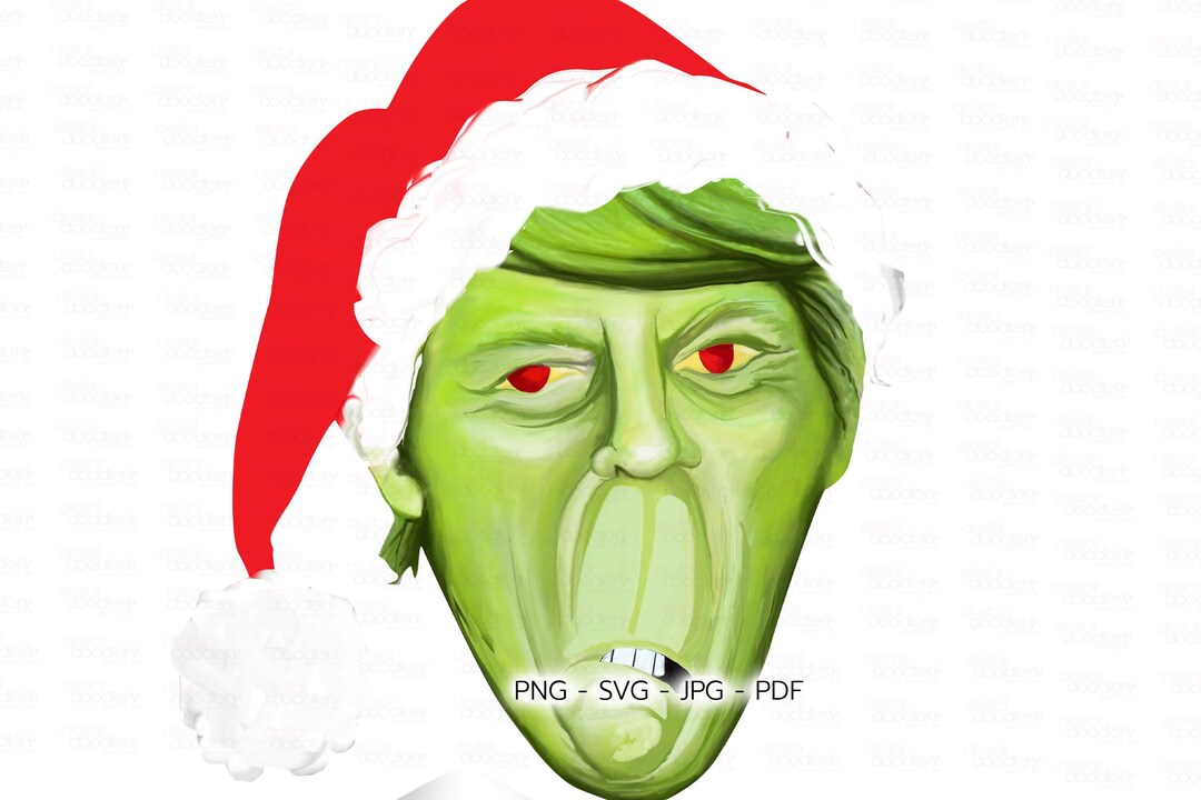Trump Grinch PNG, Hand Painted Digital Trump Graphic, Christmas and ...