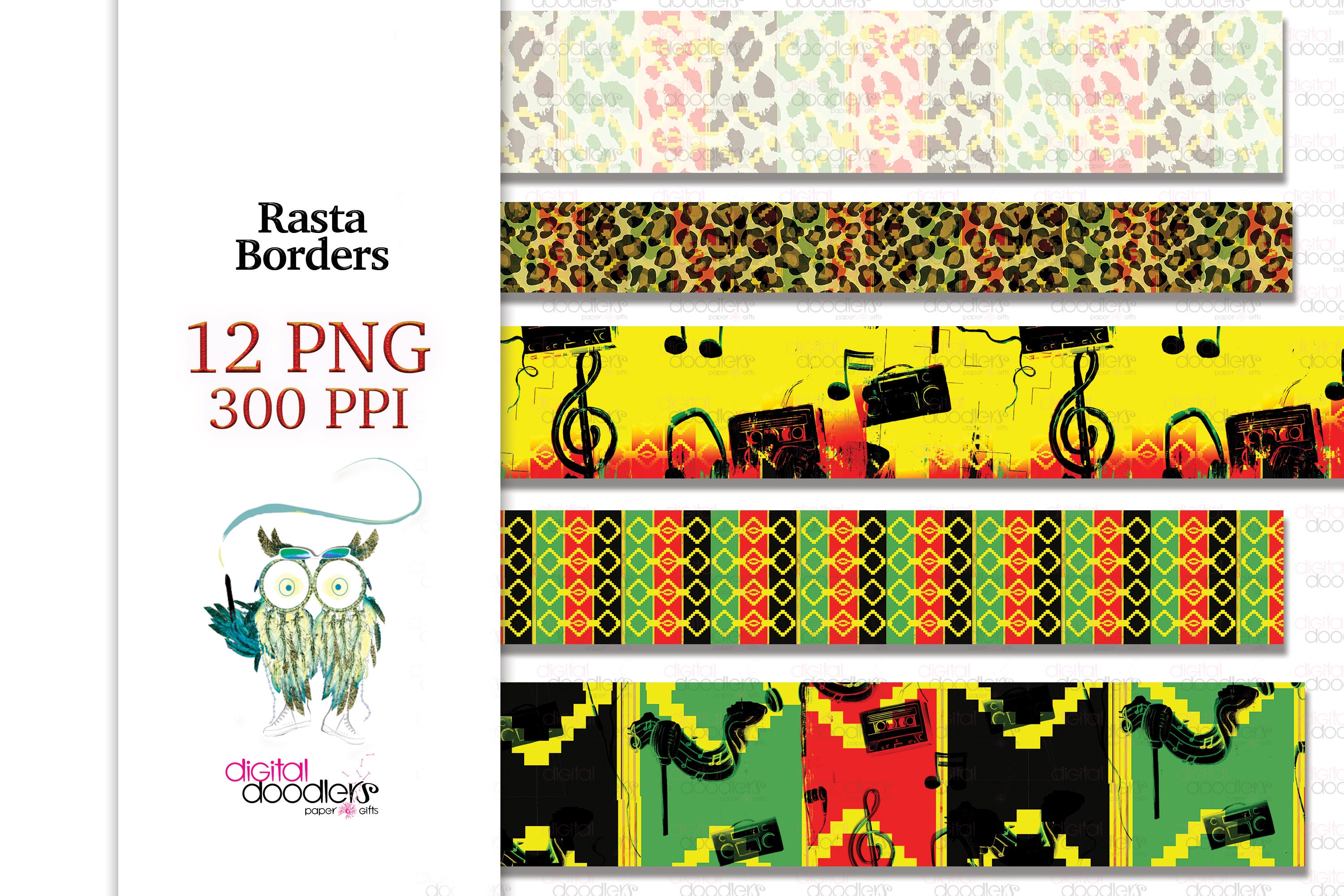 Juneteenth Digital Paper Digital Borders Rasta Washi Tape - Etsy