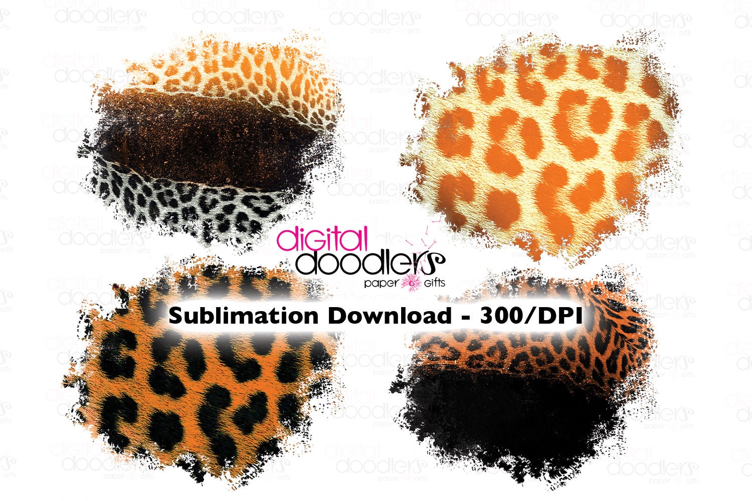 Leopard Print Sublimation Splash Backgrounds, Leopard Sublimation ...