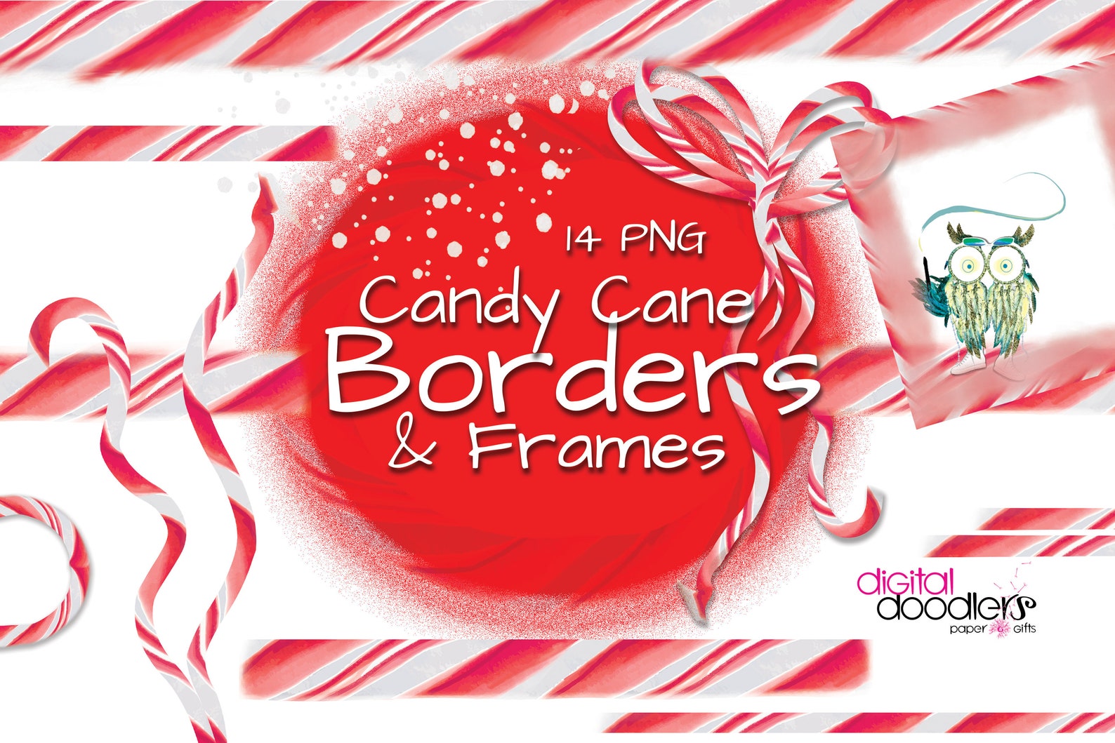Candy Cane Borders PNG Candy Canes Swirls Embellishments | Etsy