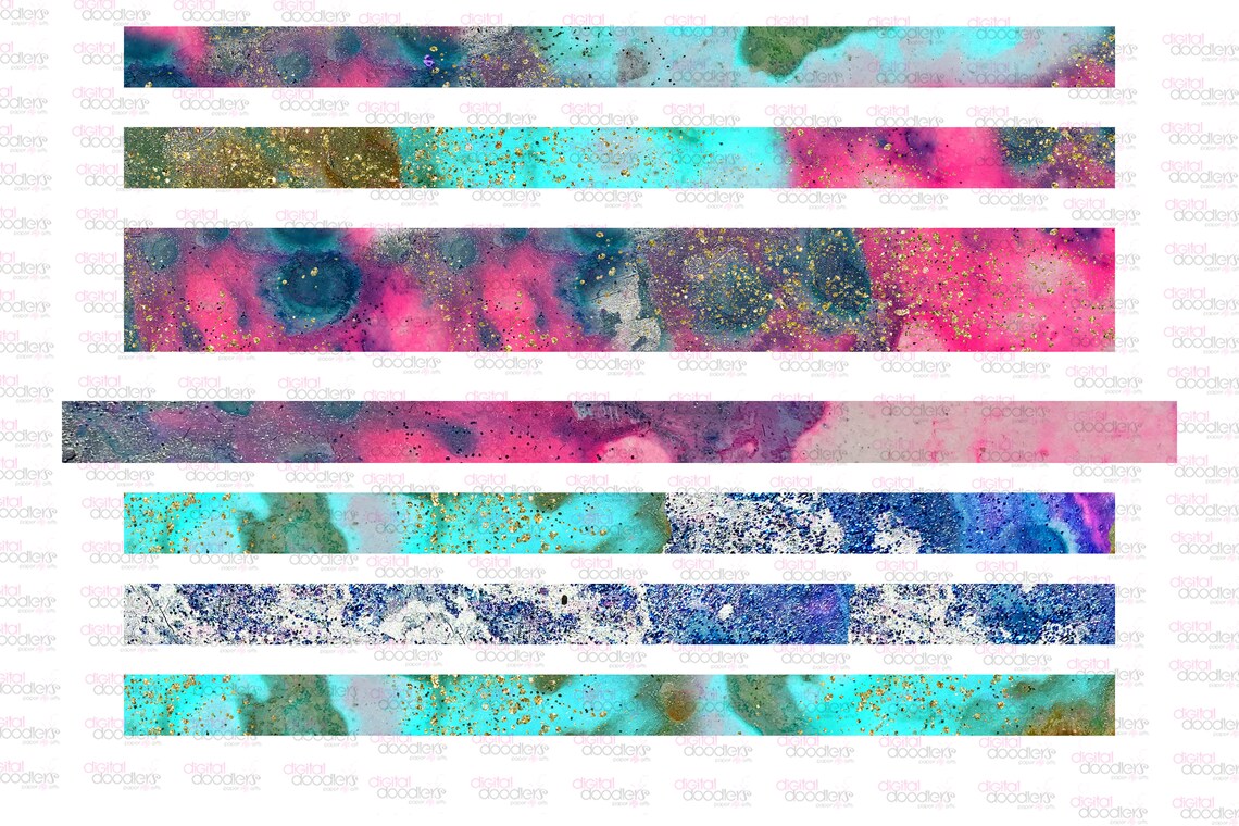 Painted Borders Border Clipart Digital Washi Tape | Etsy