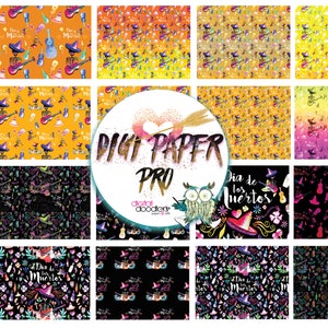 Dia De Los Muertos Digital Paper, Day of the Dead, Halloween Paper, Day ...